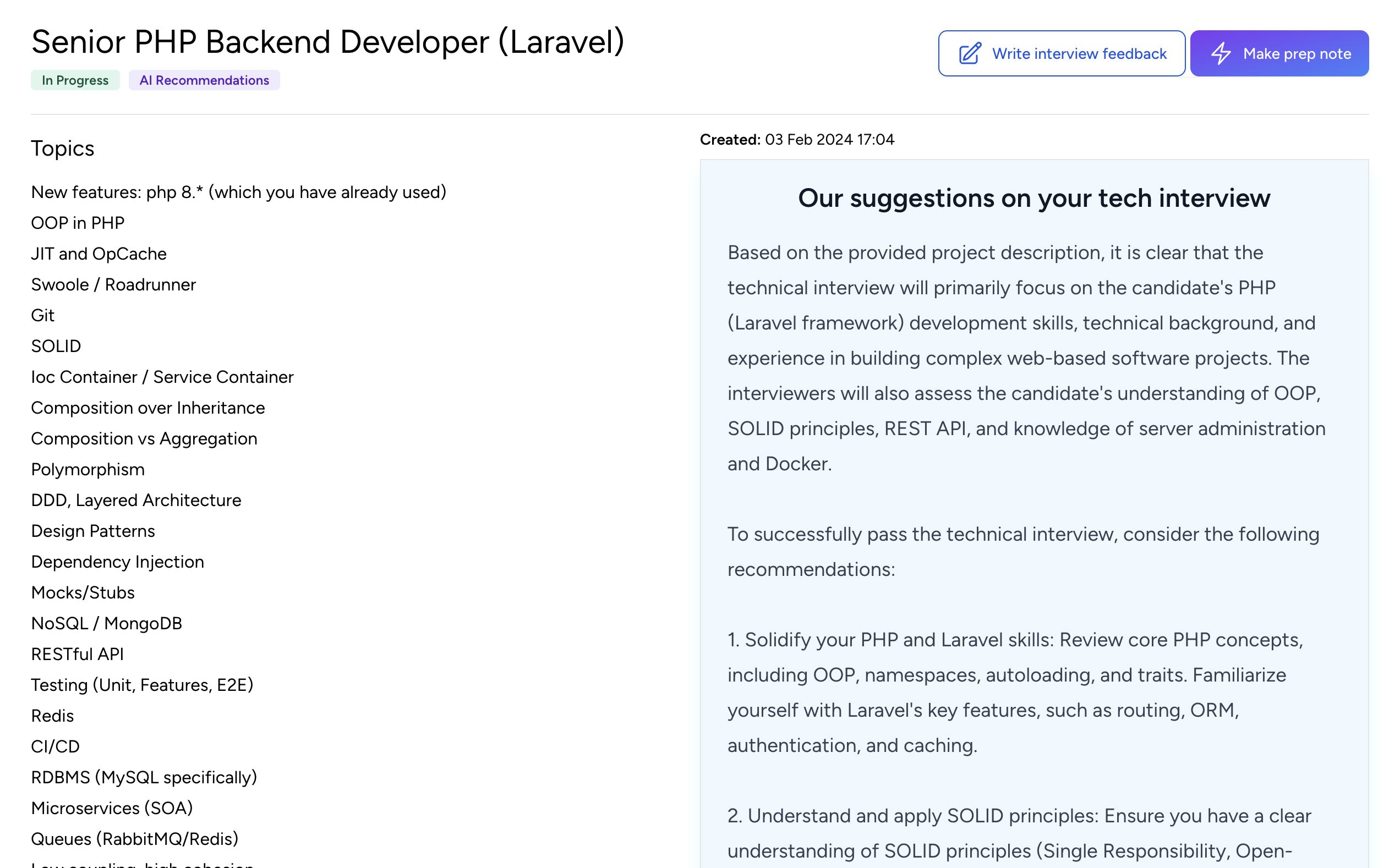 Hack your next PHP/Node.js tech interview with AI - Prepto